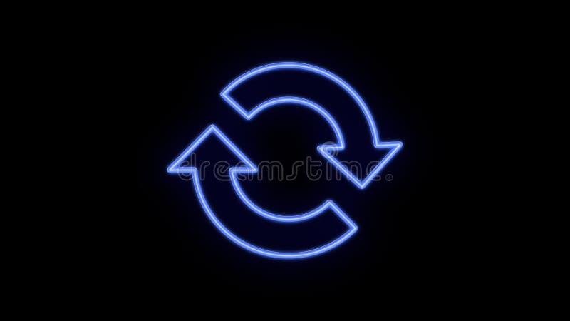 On Icon Update Symbol. Refresh Sign on a Black Background Stock Footage ...