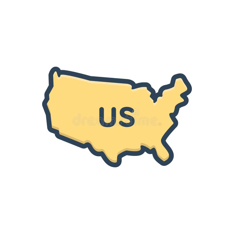 Color Illustration Icon for Us, United and Land Stock Illustration ...