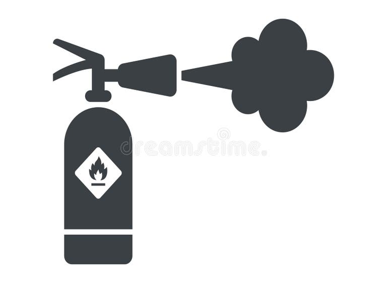 Icon Use Fire Extinguisher To Prevent Fire. Stock Vector - Illustration ...