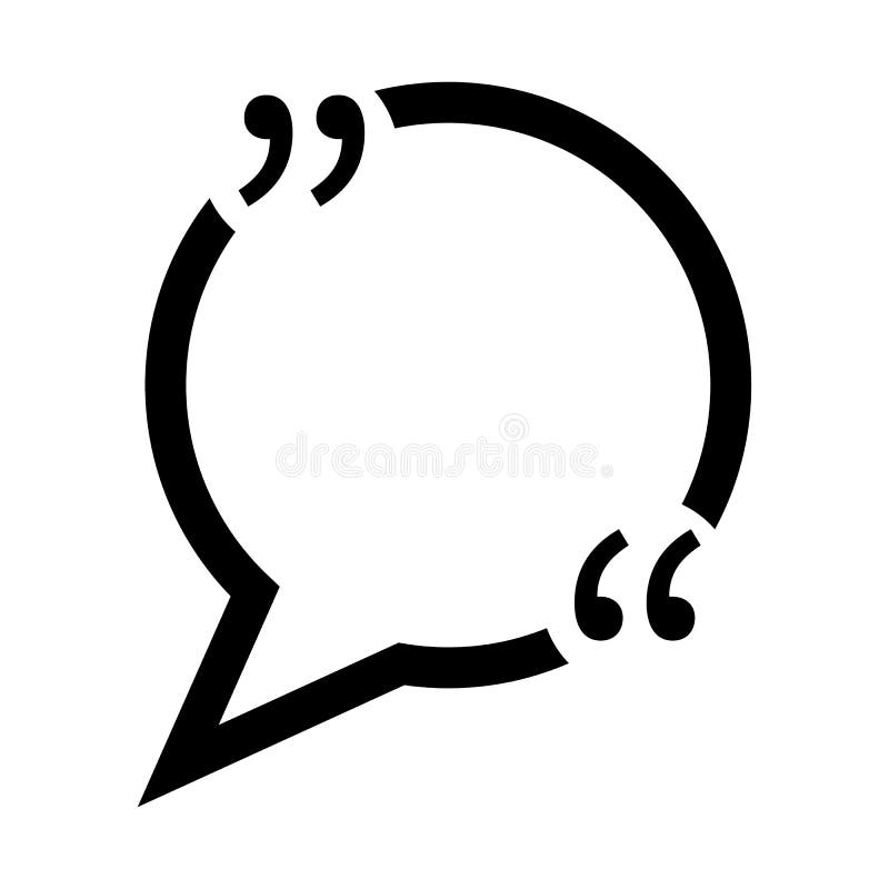 Icon Set with Double Quotation Mark and Callout. Vector. Stock Vector ...