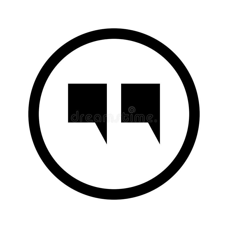 Double Quotation Icon in a Round Circle. Vector. Stock Vector ...