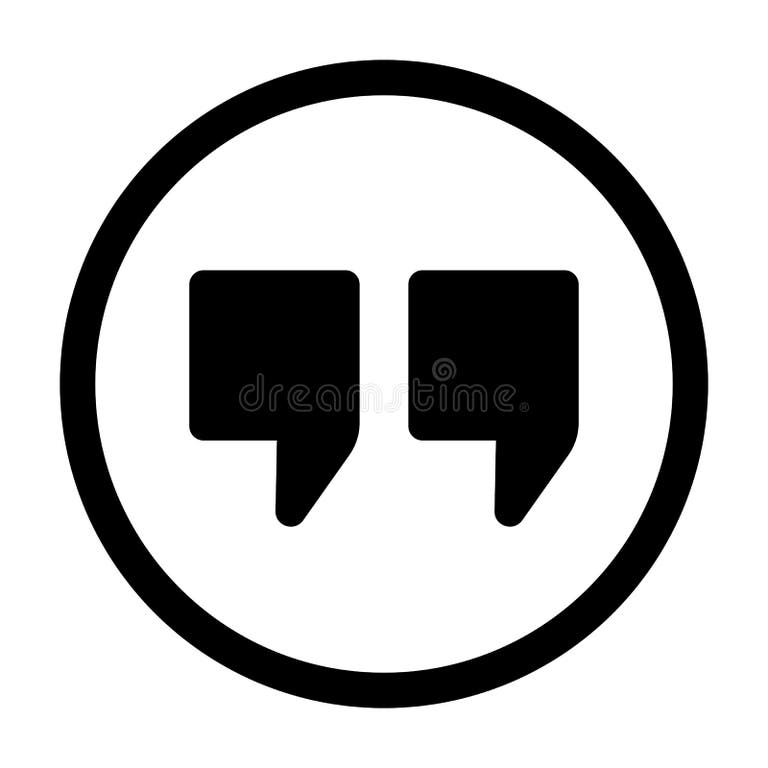 Double Quotation Icon in a Round Circle. Vector. Stock Vector ...