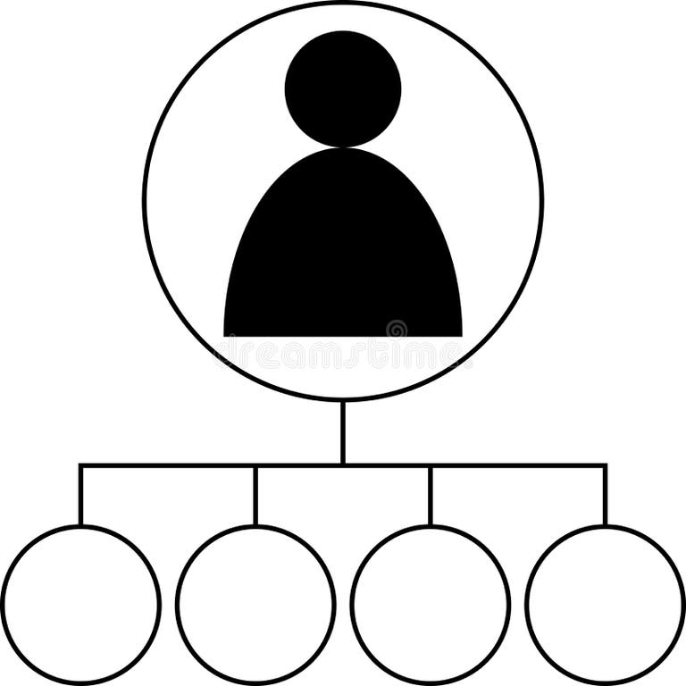 Icon - User Connected with 4 Topics - Vector Stock Vector ...