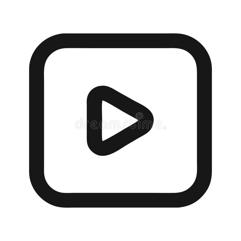 Icon User Interface Play Button Line Art Stock Vector - Illustration of ...