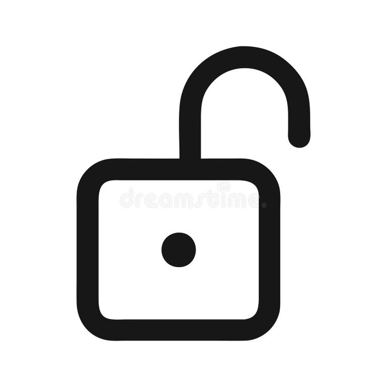Icon User Interface Unlocked Padlock Stock Vector - Illustration of ...