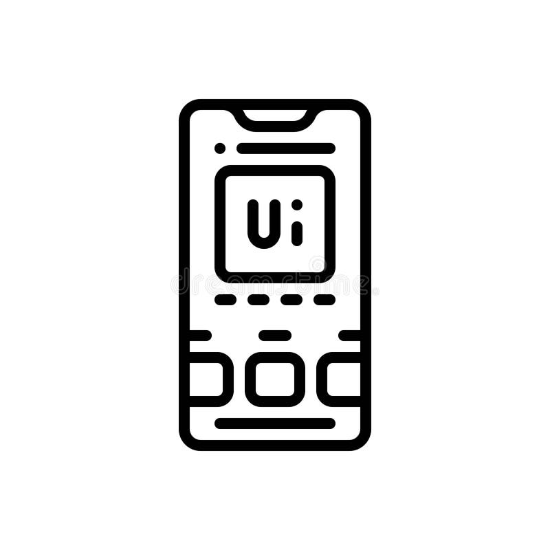 Black Line Icon for User Interface, User and Phone Stock Illustration ... Black Line Icon for User Interface, User and Phone Stock Illustration ...