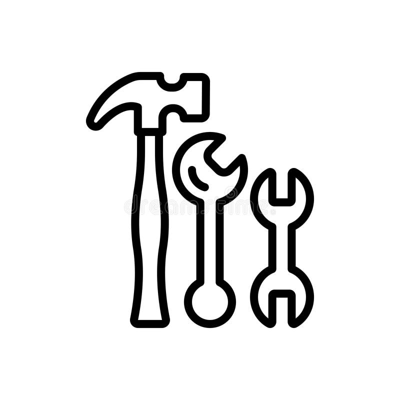 Black Line Icon for Uses, Utilization and Tool Stock Vector ...