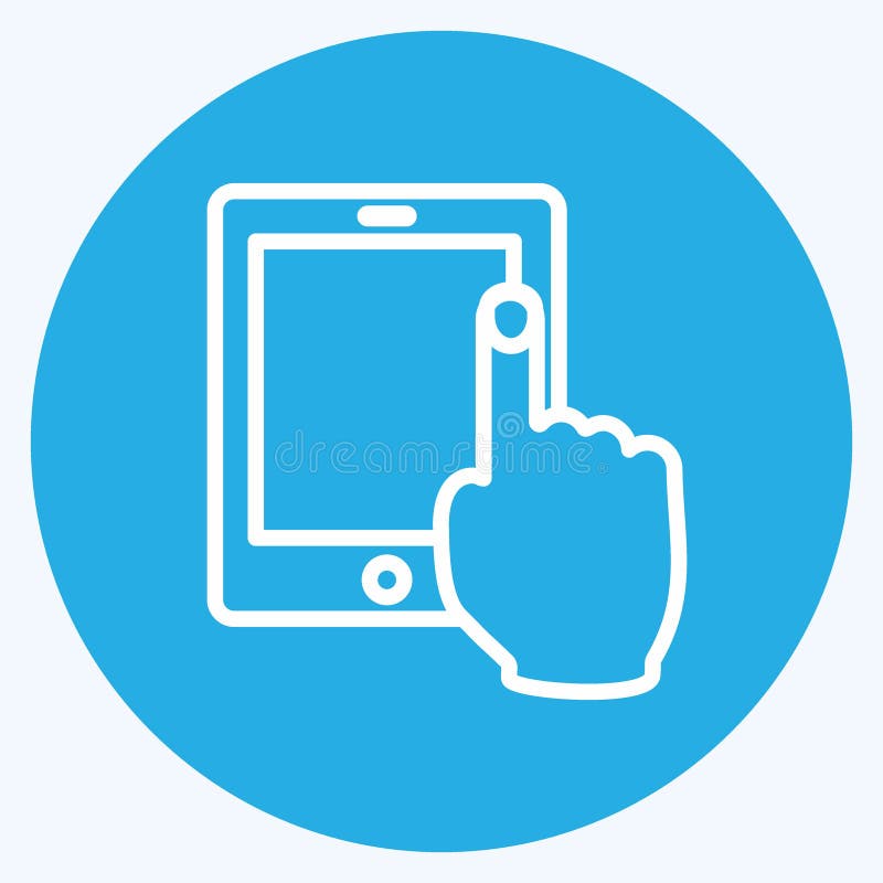 Icon Using Touch Device. Suitable for Hand Actions Symbol. Blue Eyes ...