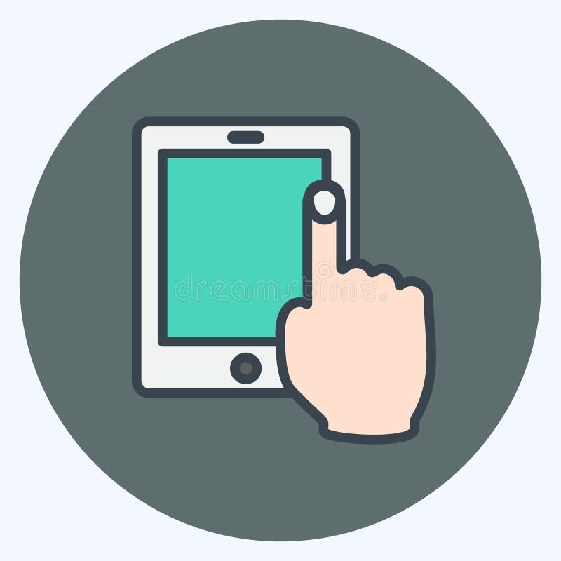 Icon Using Touch Device. Suitable for Hand Actions Symbol. Color Mate ...