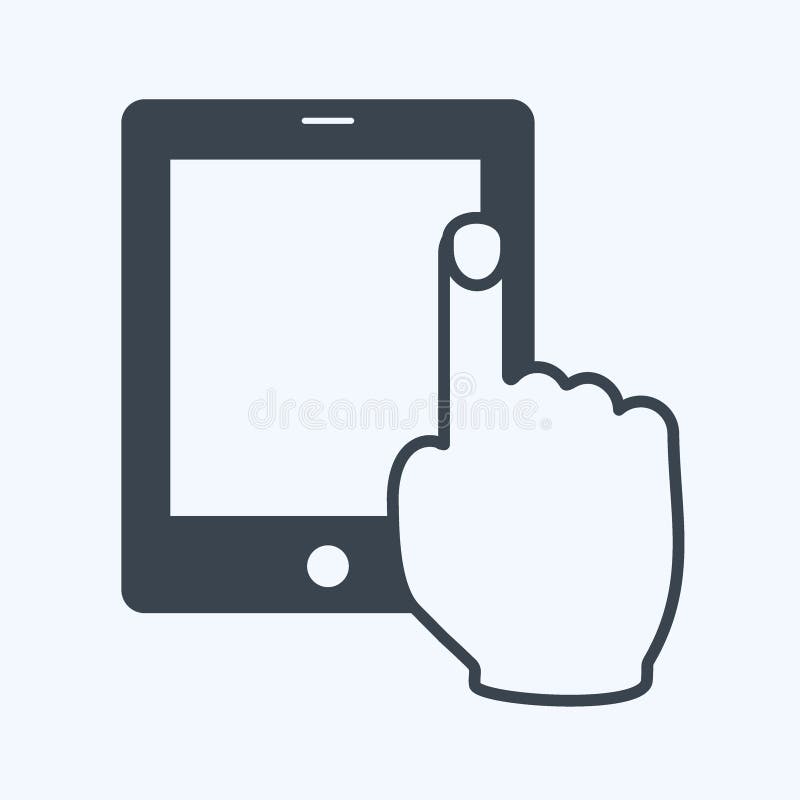 Icon Using Touch Device. Suitable for Hand Actions Symbol. Glyph Style ...