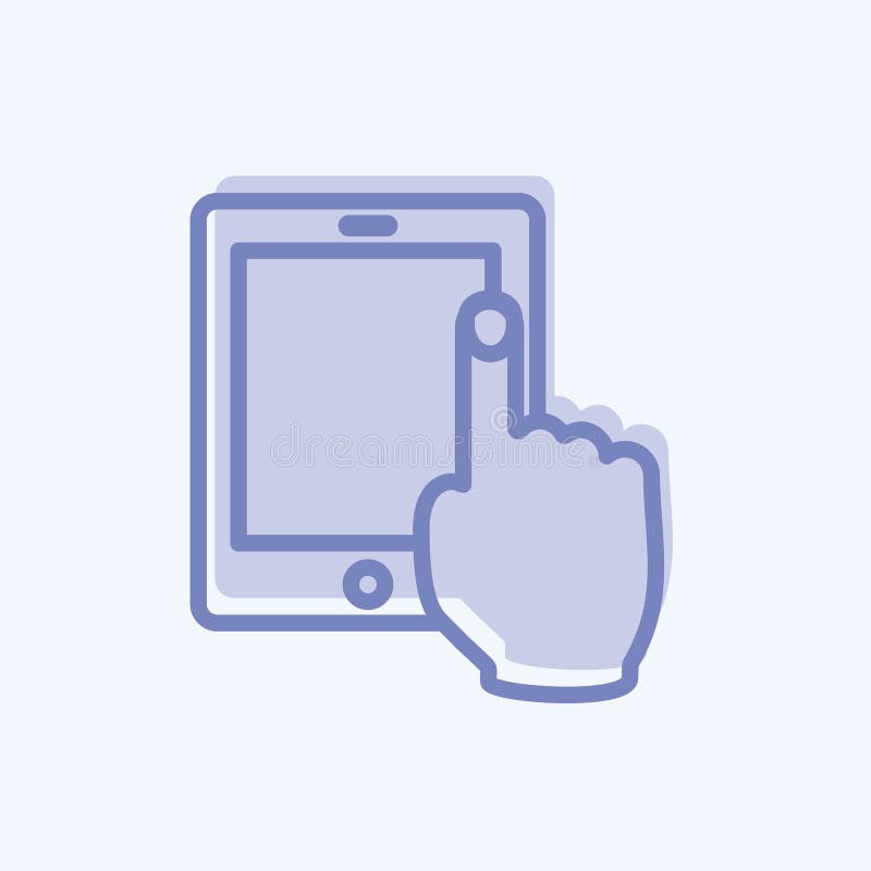 Icon Using Touch Device. Suitable for Hand Actions Symbol. Two Tone ...