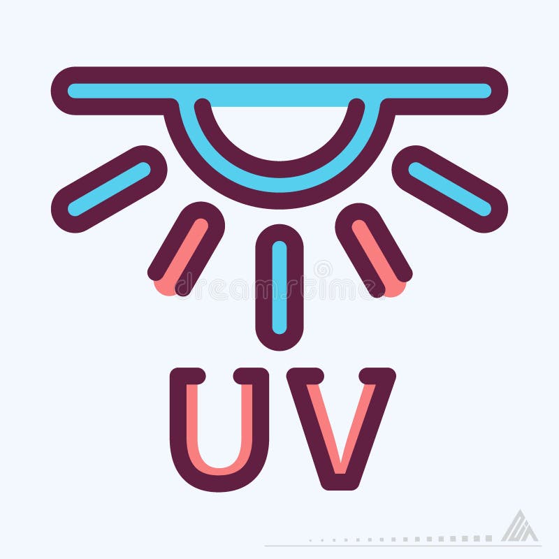 Icon Uv Rays - MBE Syle stock vector. Illustration of sunny - 232987533