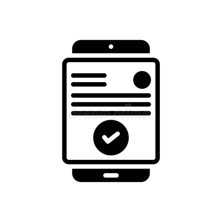 Black Solid Icon for Validity, Legitimacy and Document Stock Vector ...