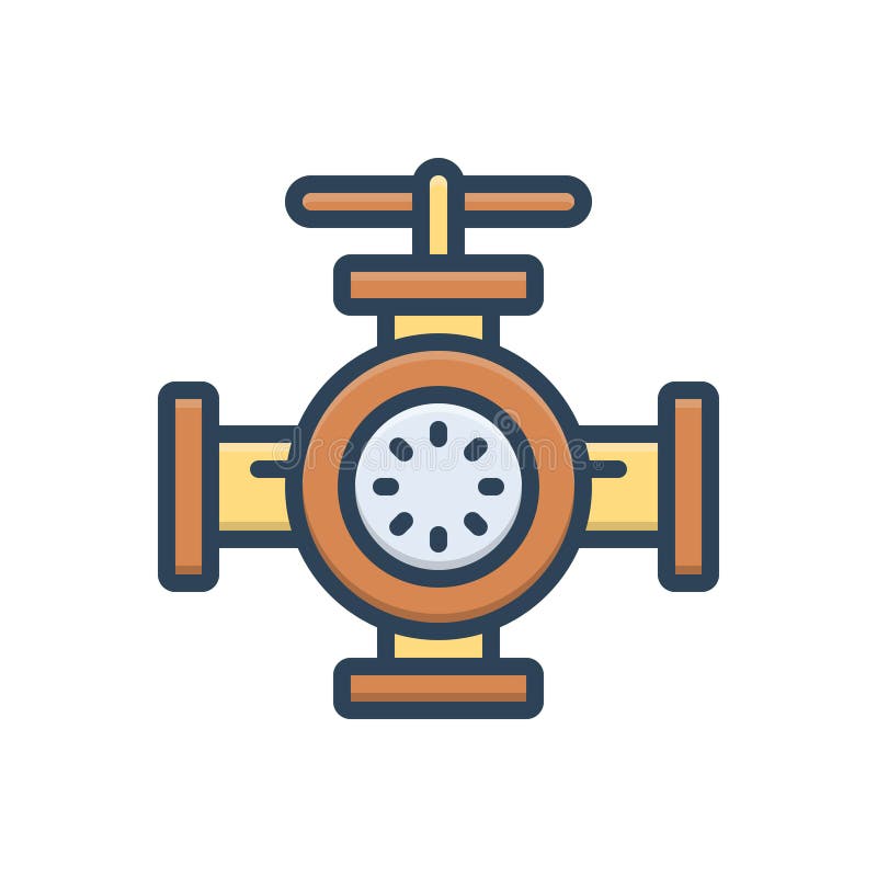 Color Illustration Icon for Valves, Water and Pressure Stock Vector ...