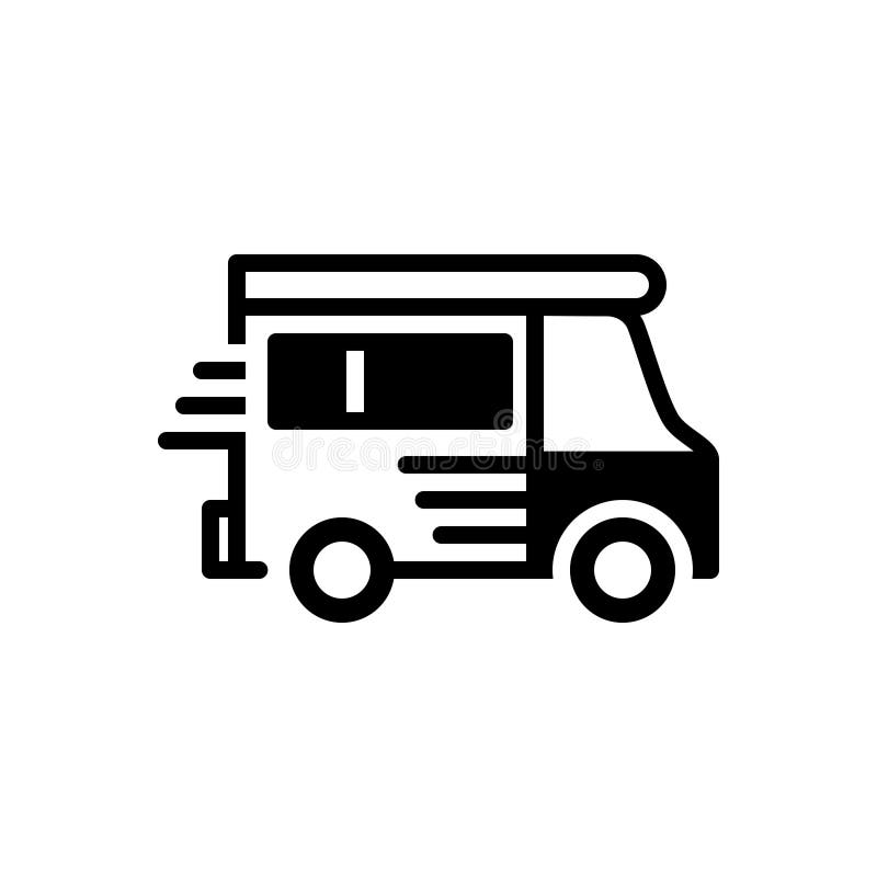 Black Solid Icon for Van, Vehicle and Conveyance Stock Vector ...