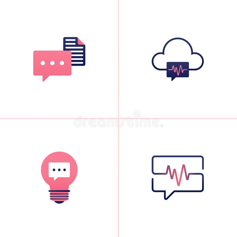Icon Vector of Comments Feedback and Document, Cloud Tech Frequency ...