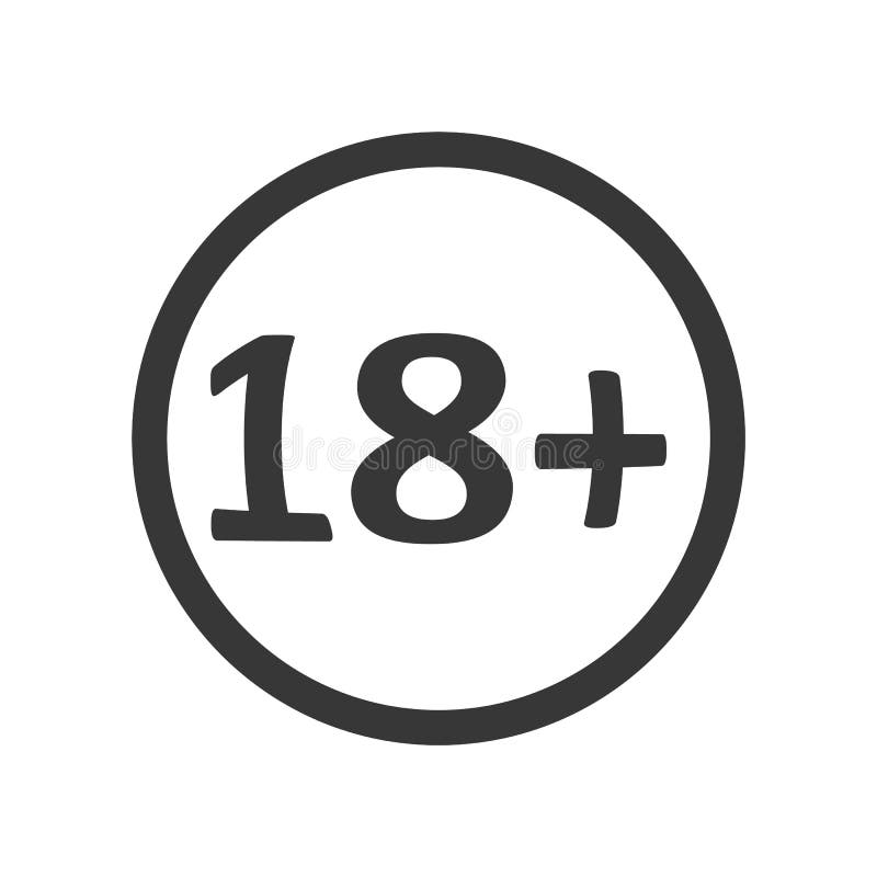 18 Plus Years Old Sign. Adults Content Icon.18 Plus Age Restriction ...