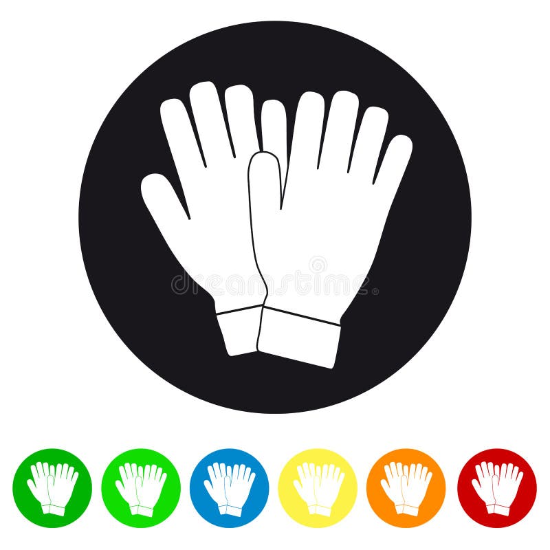 Glove Icon - Black and White Vector Illustration - Isolated on White ...