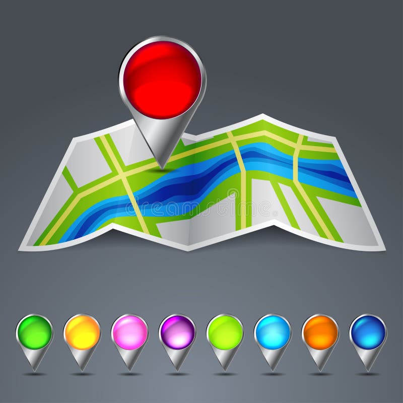 Icon Vector Map of the City Stock Vector - Illustration of orientation ...
