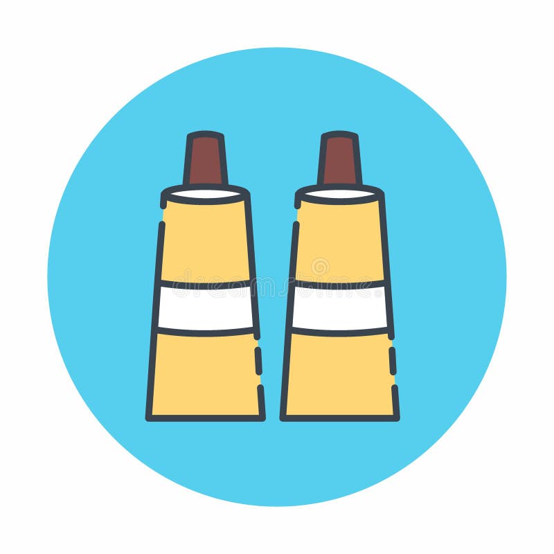 Icon Vector of Paint Tubes - Line Cut Style Stock Vector - Illustration ...