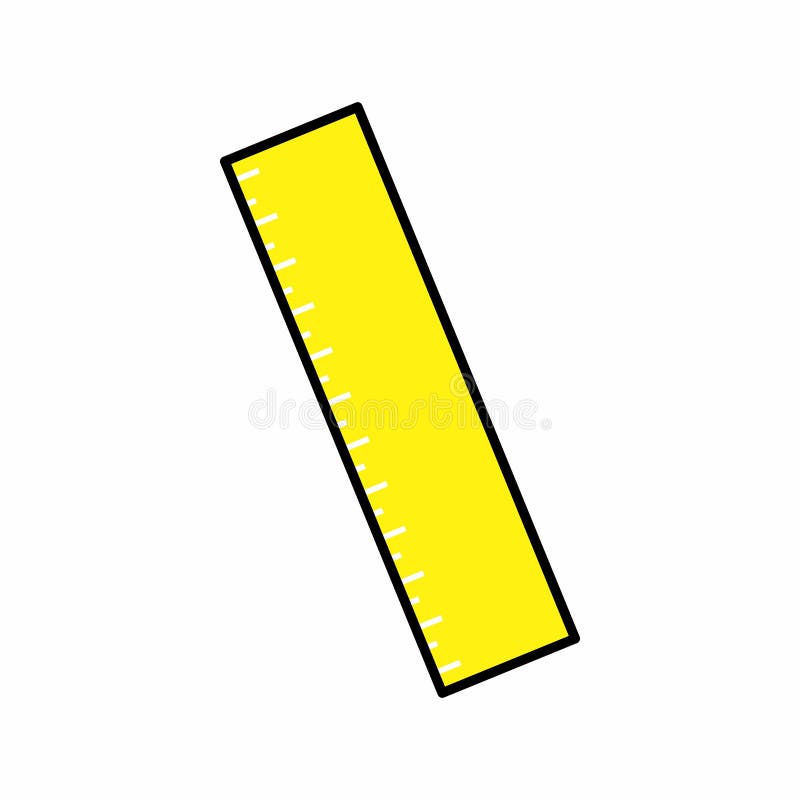 A Ruler of Yellow Color 30 Centimeters with Shadows Isolated on a White ...