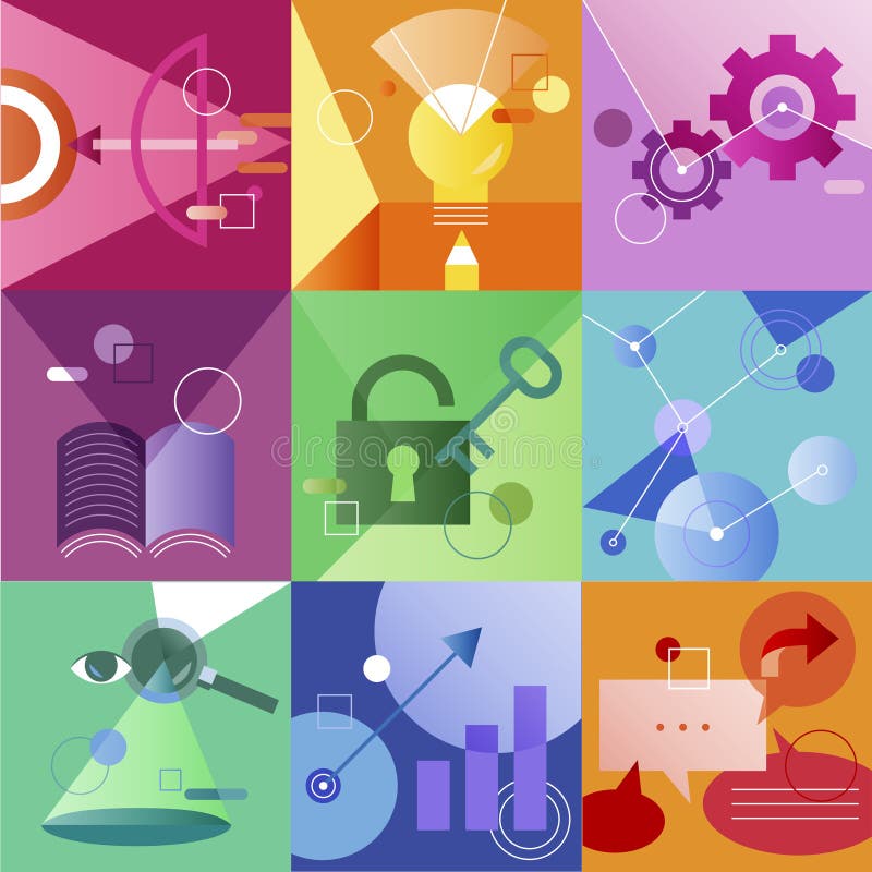 Icon Vector Set Business Graphic Colorful Stock Vector - Illustration ...