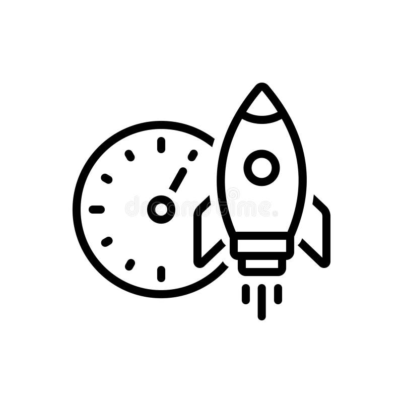 Black Line Icon for Velocity, Celerity and Begin Stock Vector ...