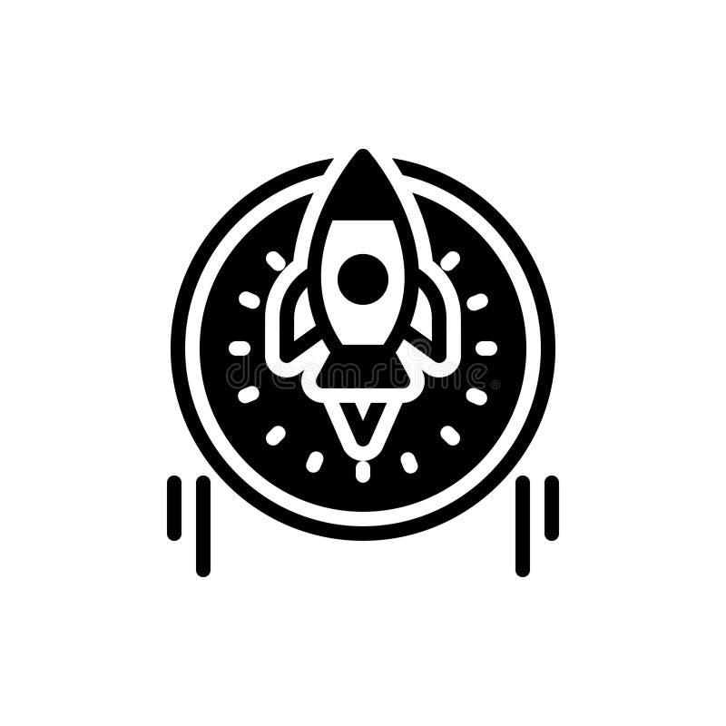 Black Solid Icon for Velocity, Speed and Spaceship Stock Vector ...
