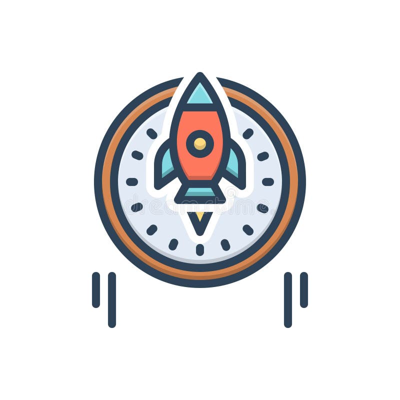 Color Illustration Icon for Velocity, Speed and Spcaeship Stock Vector ...