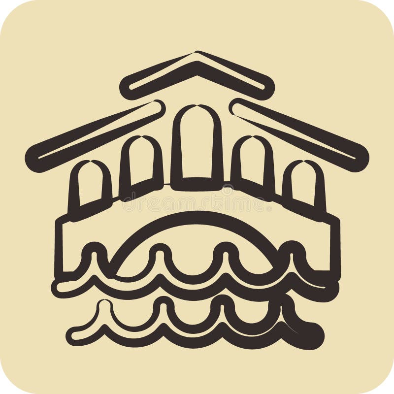 Icon Venice. Suitable for Education Symbol. Hand Drawn Style. Simple ...