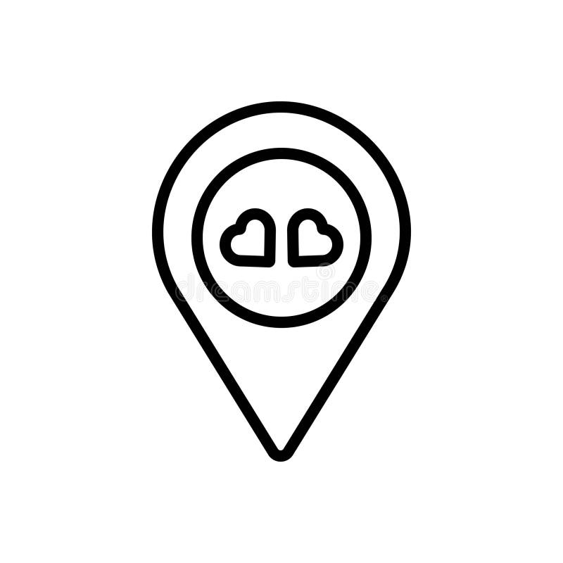 Black Line Icon for Venue, Location and Direction Stock Vector ...