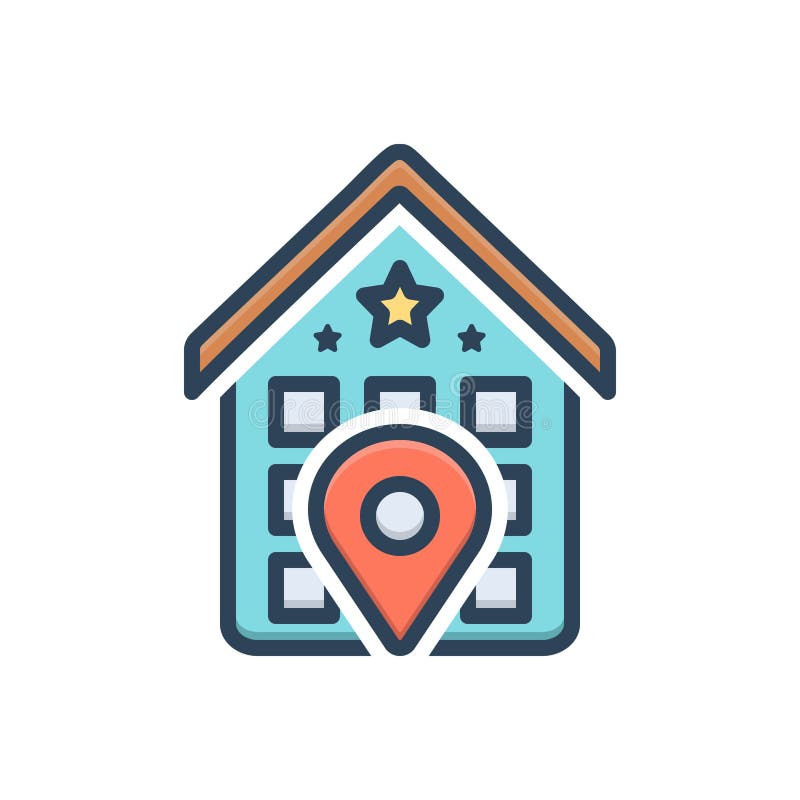 Color Illustration Icon for Venue, Location and Building Stock Vector ...