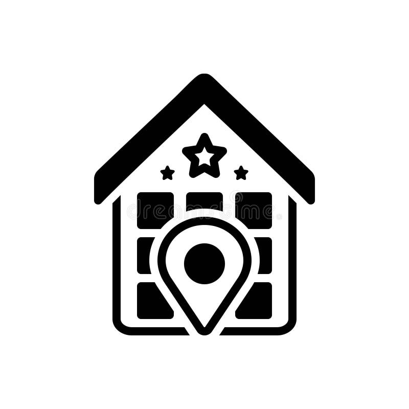Black Solid Icon for Venue, Location and Building Stock Illustration ...