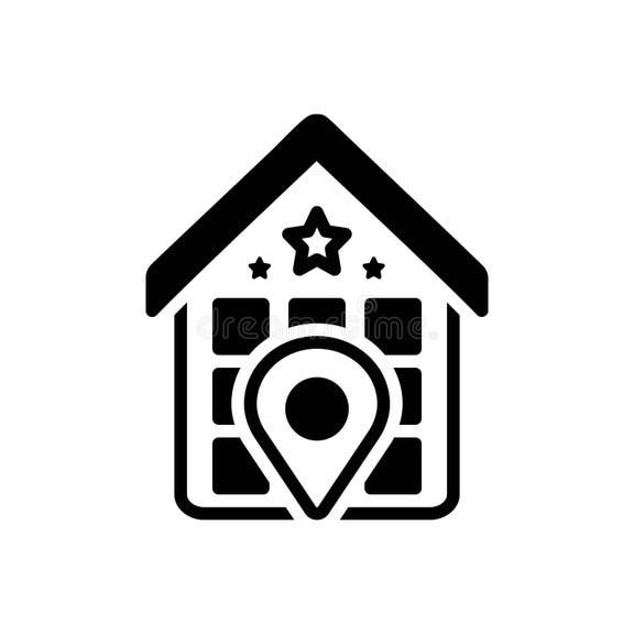 Black Solid Icon for Venue, Location and Building Stock Illustration ...