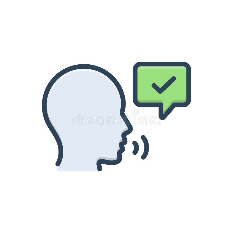 Color Illustration Icon for Verbal Approval, Verbal and Talk Stock ...