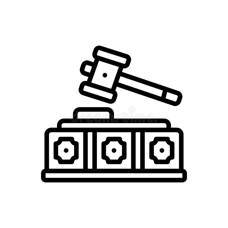 Black Line Icon for Verdict, Decision and Justice Stock Vector ...