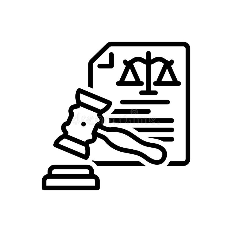 Black Line Icon for Verdict, Decision and Law Stock Vector ...