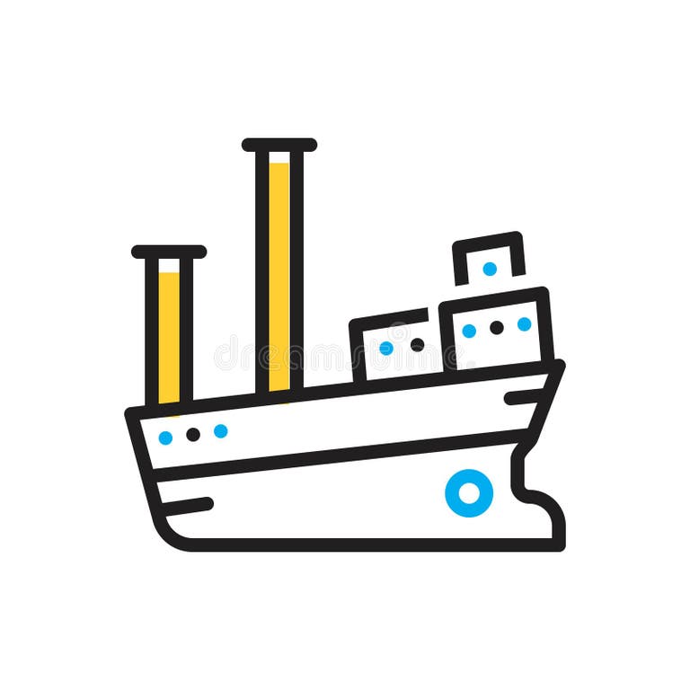 Multi Color Icon for Vessel, Cargo and Sea Stock Illustration ...
