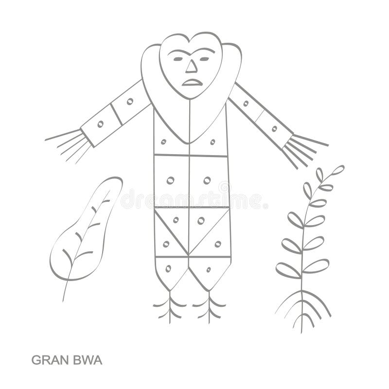 Icon with Veve Vodoo Symbol Simbi Stock Vector - Illustration of ayida ...