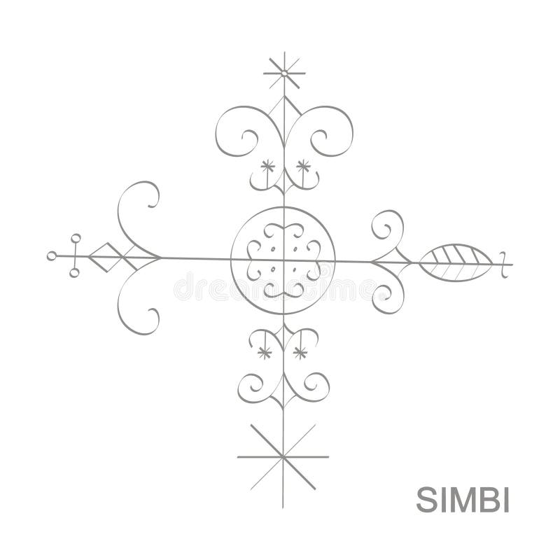 Icon with Veve Vodoo Symbol Simbi Stock Vector - Illustration of ayida ...