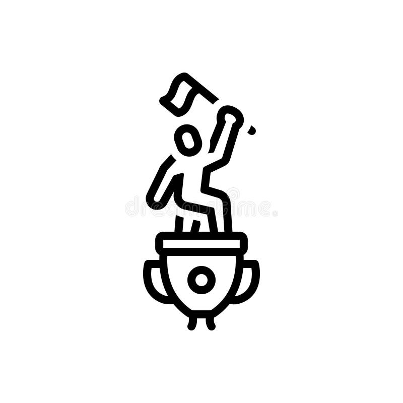 Black Line Icon for Victory, Conquest and Trophy Stock Vector ...