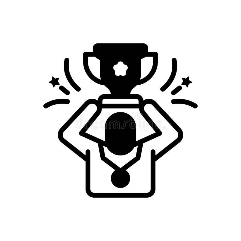 Black Solid Icon for Victory, Conquest and Trophy Stock Illustration ...