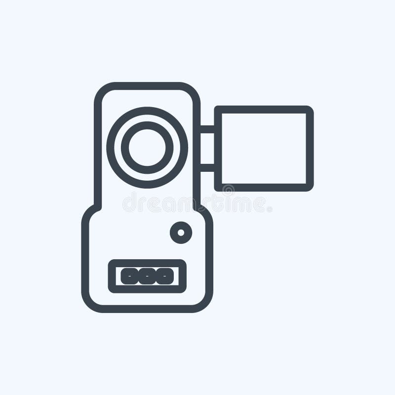 Icon Video Camera. Suitable for Education Symbol. Line Style. Simple ...