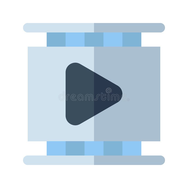 Icon Video Player in Flat Style. Vector Illustration and Editable ...