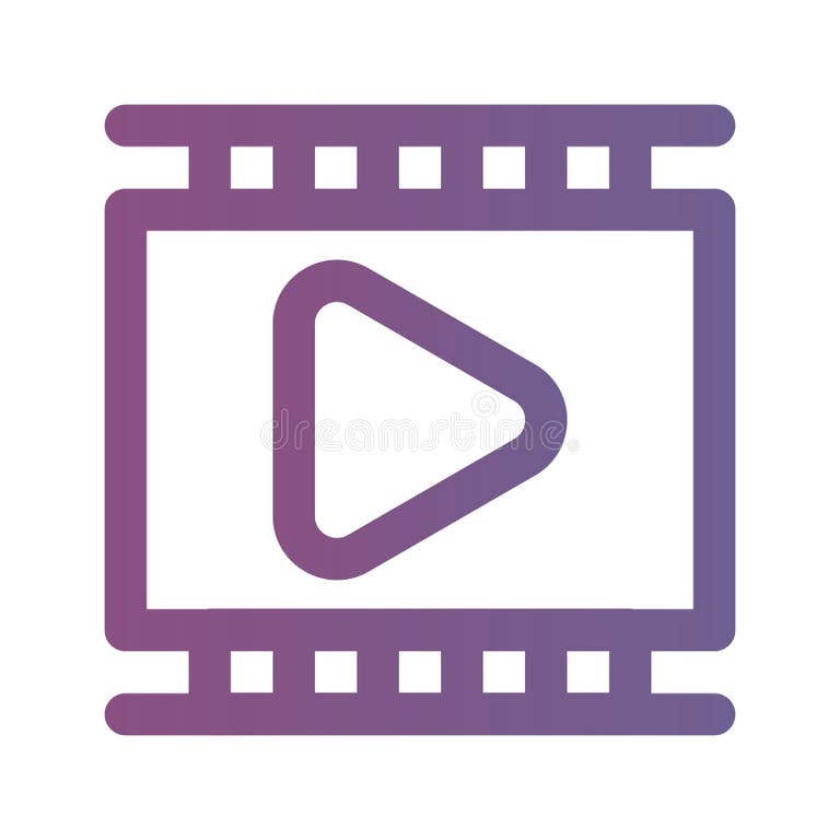 Icon Video Player in Lineal Gradient Style. Vector Illustration and ...