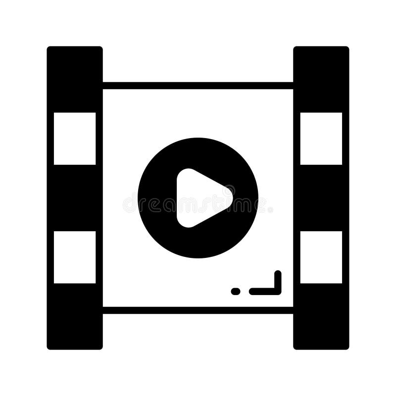 Icon of Video Reel in Modern Design Style, Reel with Play Symbol on it ...