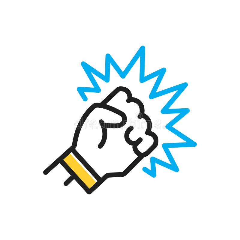 Multi Color Icon for Violence, Ruckus and Ragging Stock Illustration ...