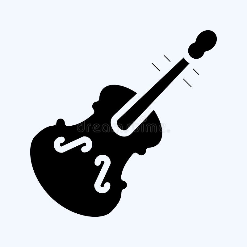 Icon Violin. Suitable for Education Symbol. Glyph Style. Simple Design ...