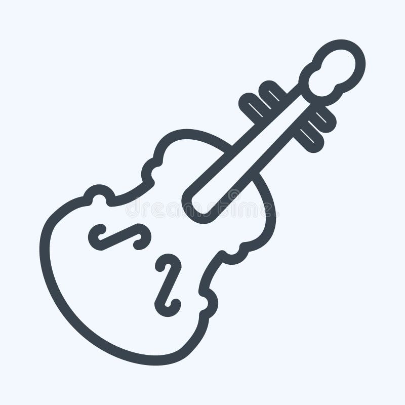 Icon Violin. Suitable for Education Symbol. Line Style. Simple Design ...