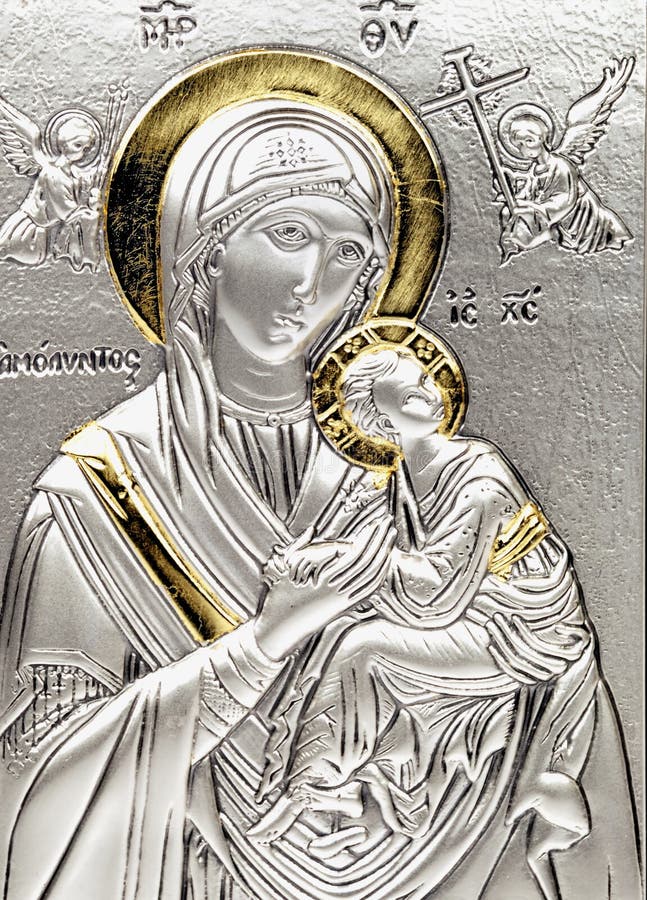Icon Of The Virgo Marie With S Stock Image - Image of innocence, image ...